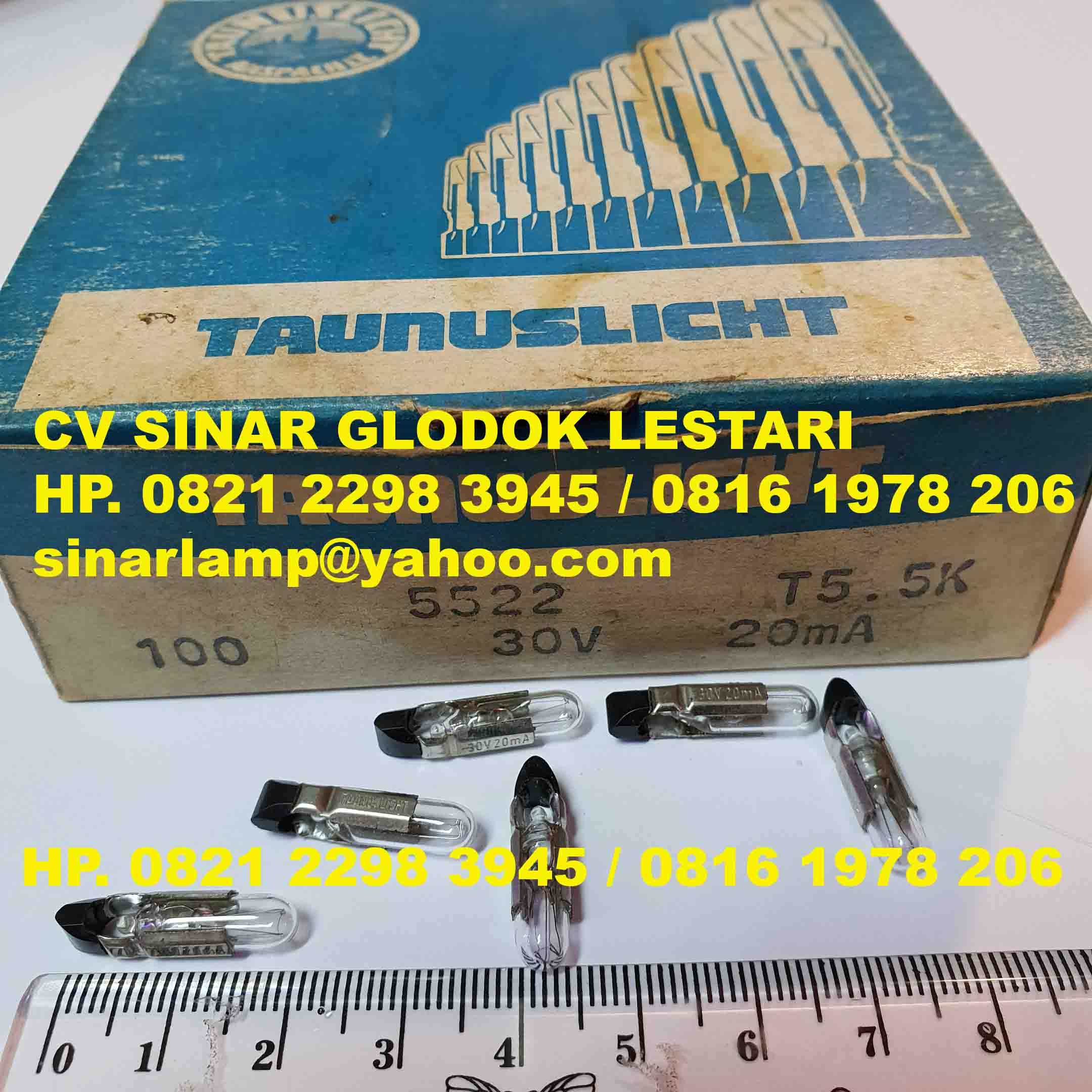 Lampu Taunuslicht T5.5K 30V 40mA Telephone Lamp