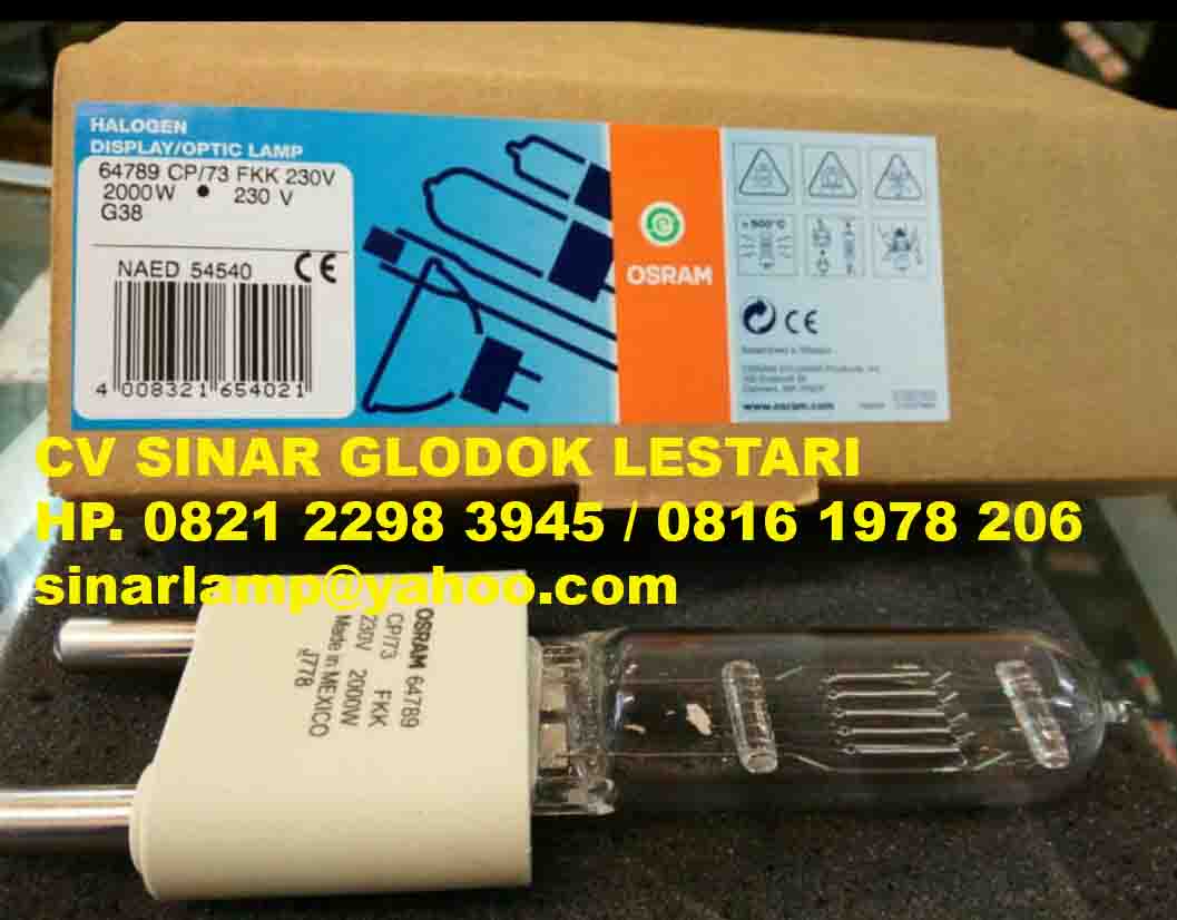 Lampu Halogen Display Optic Lamp 64789 CP73 2000W 230V Osram
