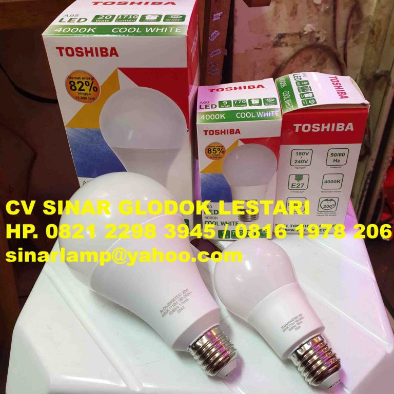 Lampu LED TOSHIBA 20W 12W 9W 4000K E27