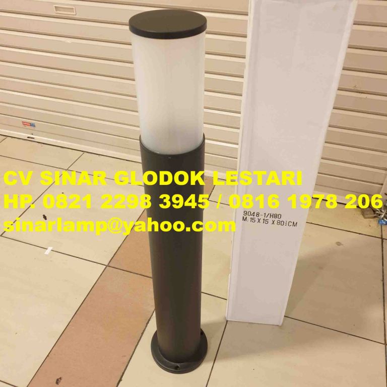 Lampu Pilar Taman Bulat 80cm Outdoor Minimalis