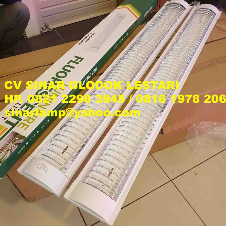 Lampu RM Outbow TL 2 x 36 Watt Kisi Kisi Grill T8 Fixture