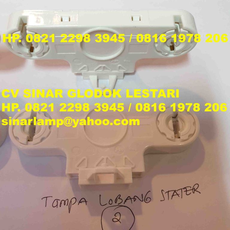 Fitting Lampu TL T8 Double Tampa Lubang Starter
