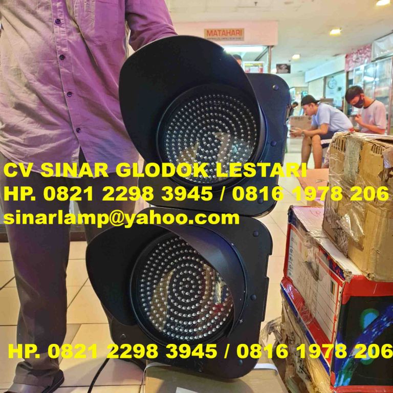 Lampu Warning Light Jalan 2 Aspek 30cm Kuning Kuning