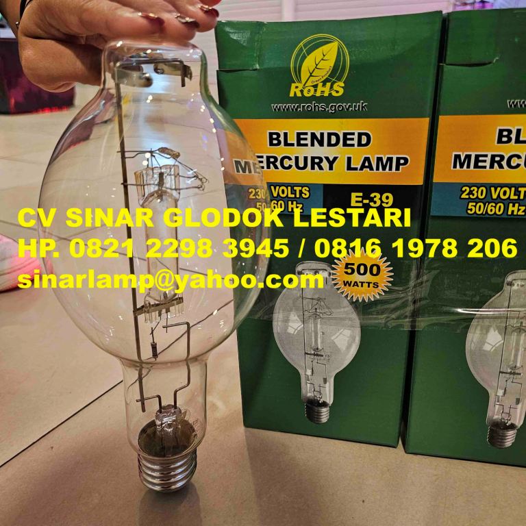 Lampu Mercury Blended 500 Watt Clear E40