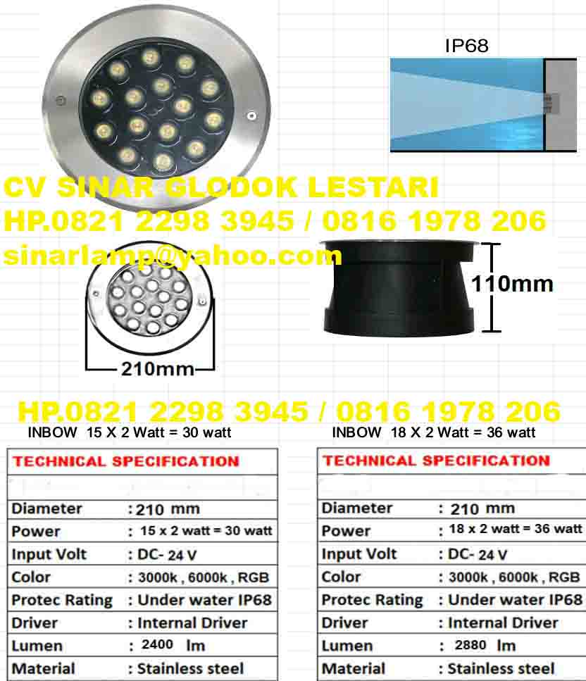 Lampu Swimming Pool 30 watt