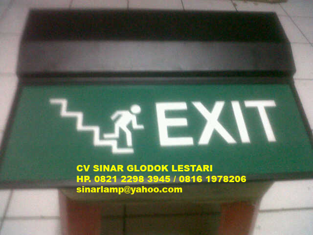 Lampu Emergency EXIT : Lampu Emergency Exit Turun Tangga